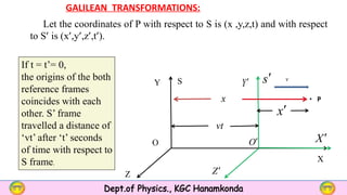Galilean Transformation Equations | PPTX