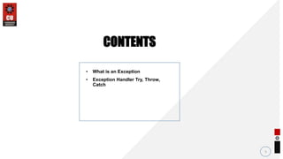 Lecture 1 Try Throw Catch.pptx | Programming Languages | Computing