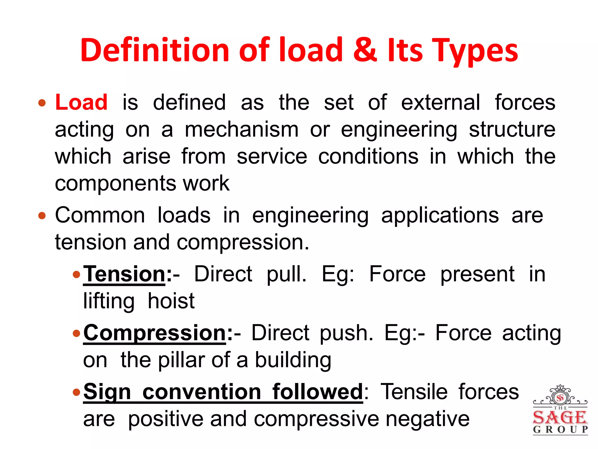 Load, Stress and Strain | PPTX | Civil Engineering Industry | Industries
