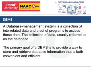 Introduction to DBMS........................................... | PPTX