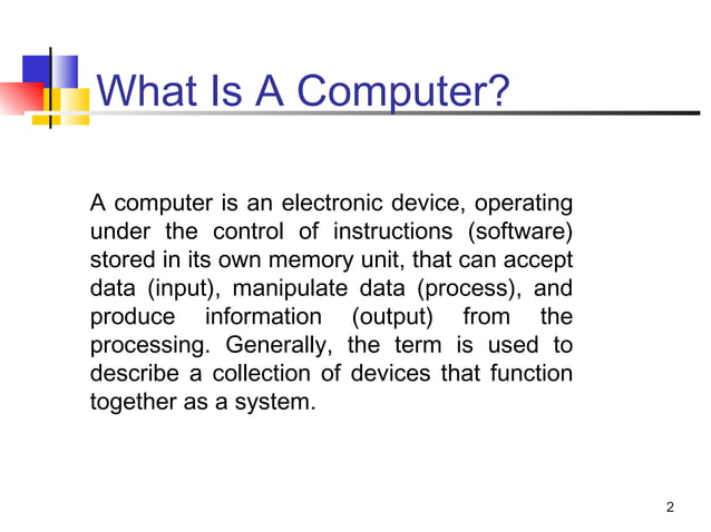 what is computer | PPT | Computer Peripherals | Computing