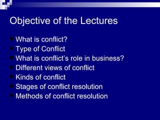 Lecture 1, what is conflict | PPT