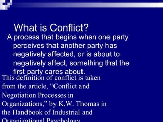 Lecture 1, what is conflict | PPT