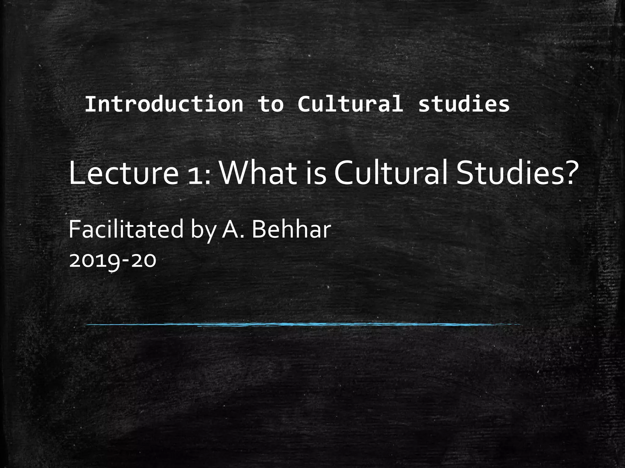Presentation 1: What is cultural studies? | PDF
