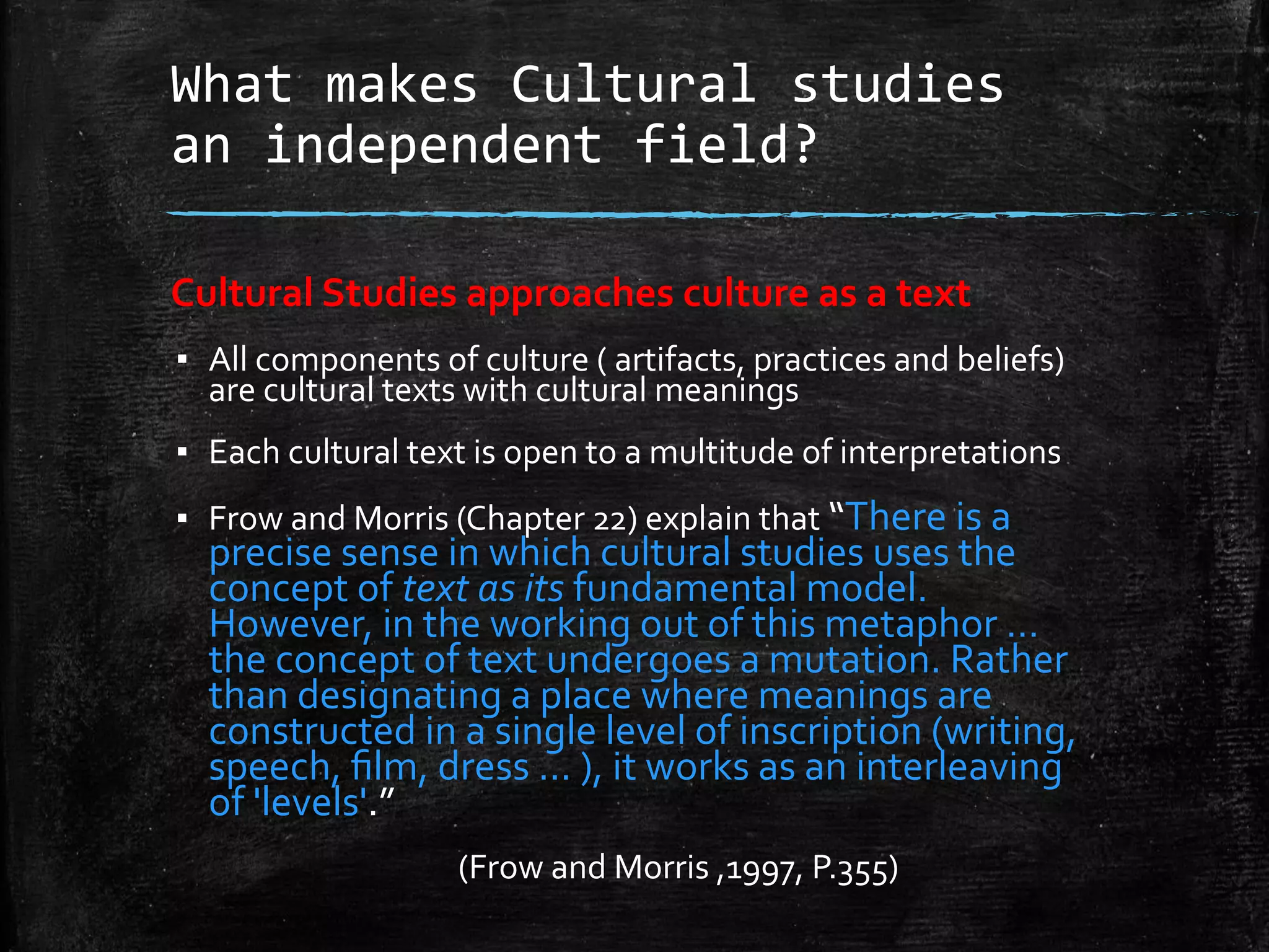 Presentation 1: What is cultural studies? | PDF