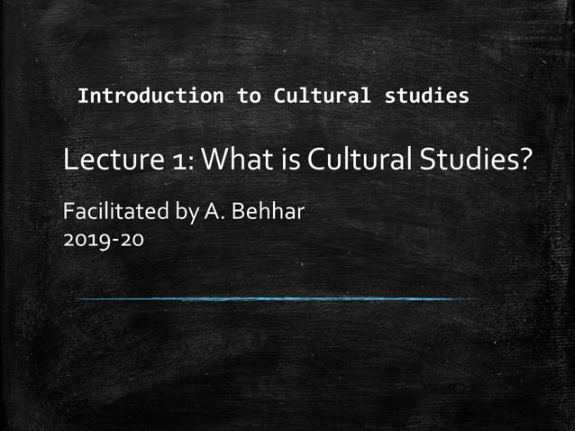 Presentation 1: What is cultural studies? | PDF