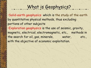 ÖNCEL AKADEMİ: INTRODUCTION TO GEOPHYSICS | PPT