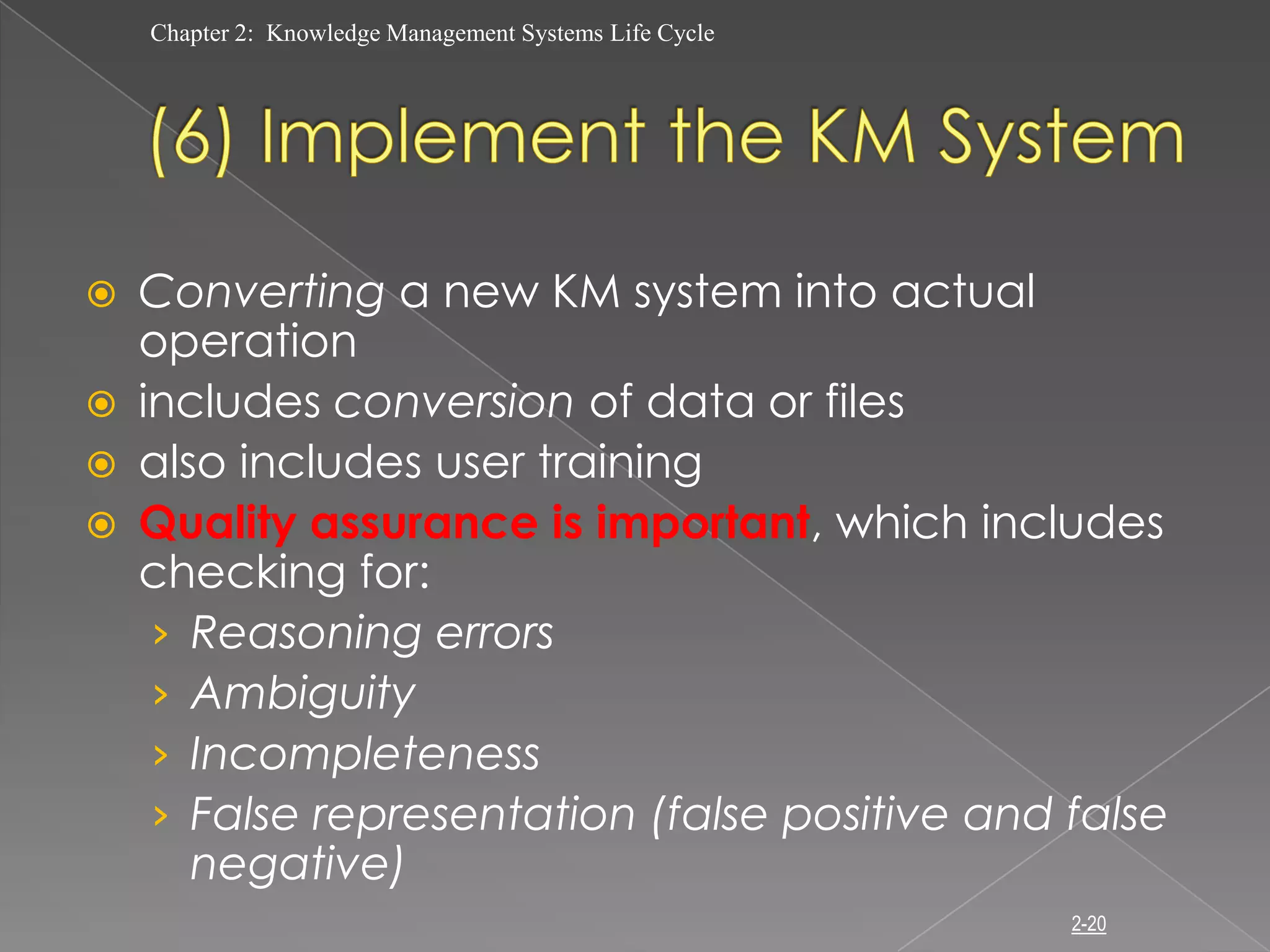 Lecture 2 - KNOWLEDGE MANAGEMENT SYSTEMS LIFE CYCLE | PPTX