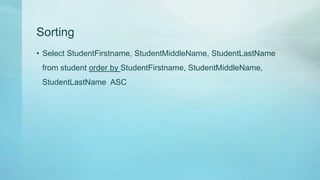 SQL Server Lecture 2 | PPT