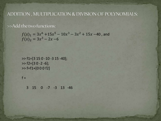 POLYNOMIALS,CURVEFITTING, AND INTERPOLATION | PPTX | Graphics Software ...