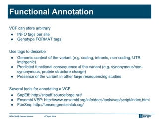 2014 Wellcome Trust Advances Course: NGS Course - Lecture2 | PPT