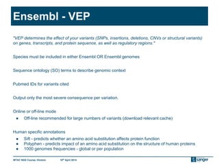 2014 Wellcome Trust Advances Course: NGS Course - Lecture2 | PPT