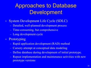 Database development progress(database) | PPTX