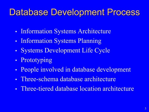 Database development progress(database) | PPTX