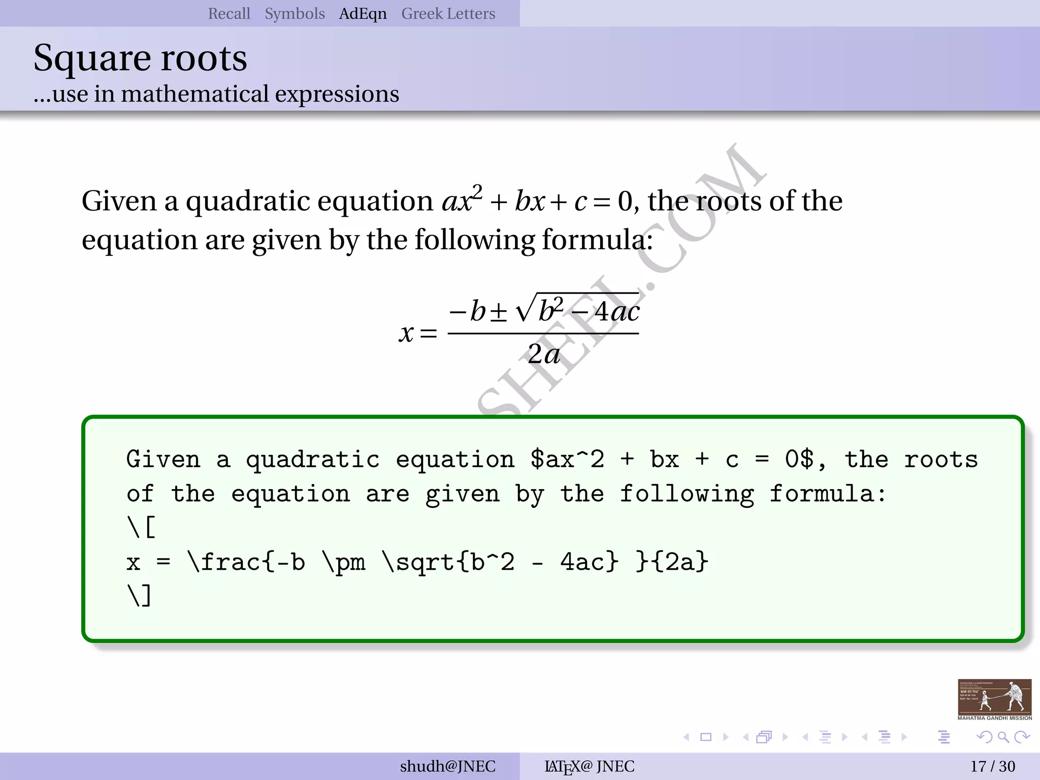 Typesetting Mathematics with LaTeX - Day 2 | PDF