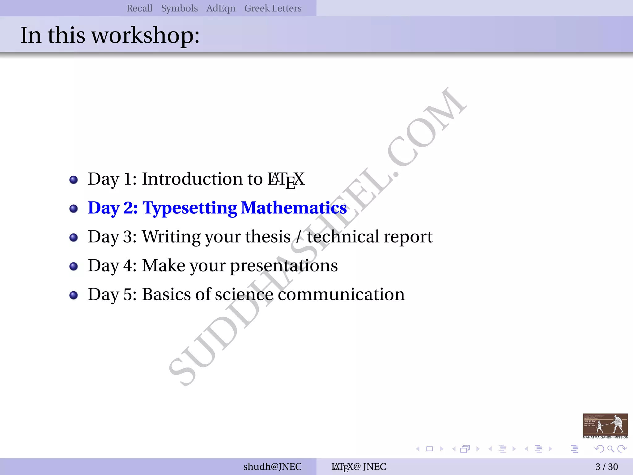 Typesetting Mathematics with LaTeX - Day 2 | PDF