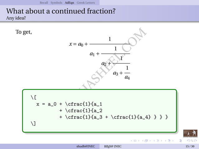 Typesetting Mathematics with LaTeX - Day 2 | PPT