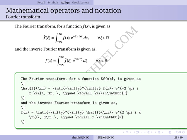 Typesetting Mathematics with LaTeX - Day 2 | PPT