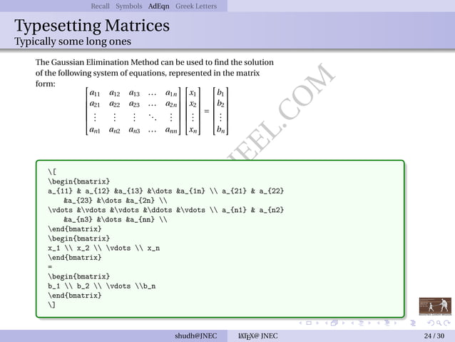 Typesetting Mathematics with LaTeX - Day 2 | PPT