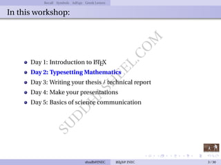 Typesetting Mathematics with LaTeX - Day 2 | PDF