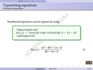 Typesetting Mathematics with LaTeX - Day 2 | PDF
