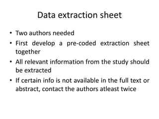Basics of Systematic Review and Meta-analysis: Part 2 | PPTX