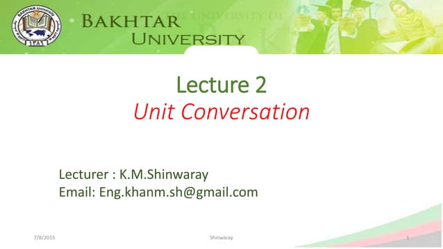 Unit Conversion in surveying | PPTX | Physics | Science