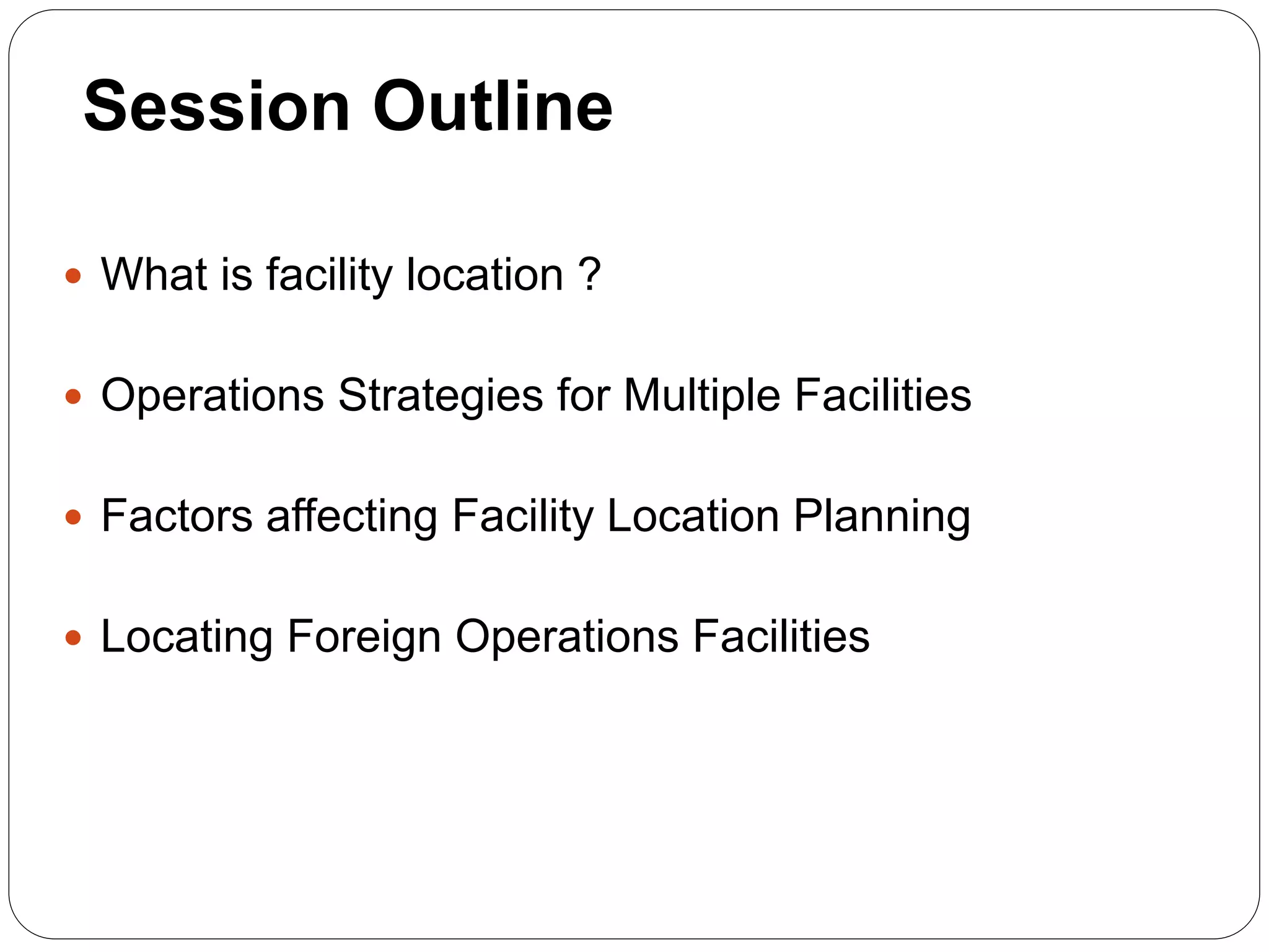 Facility Location Planning | PPT
