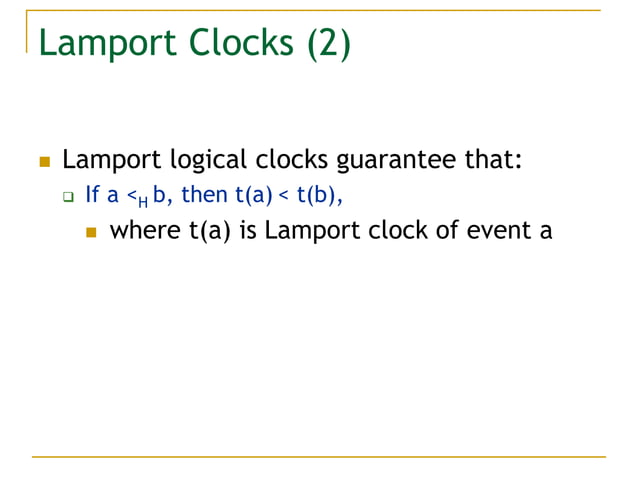 logical clocks | PDF | Technology & Computing
