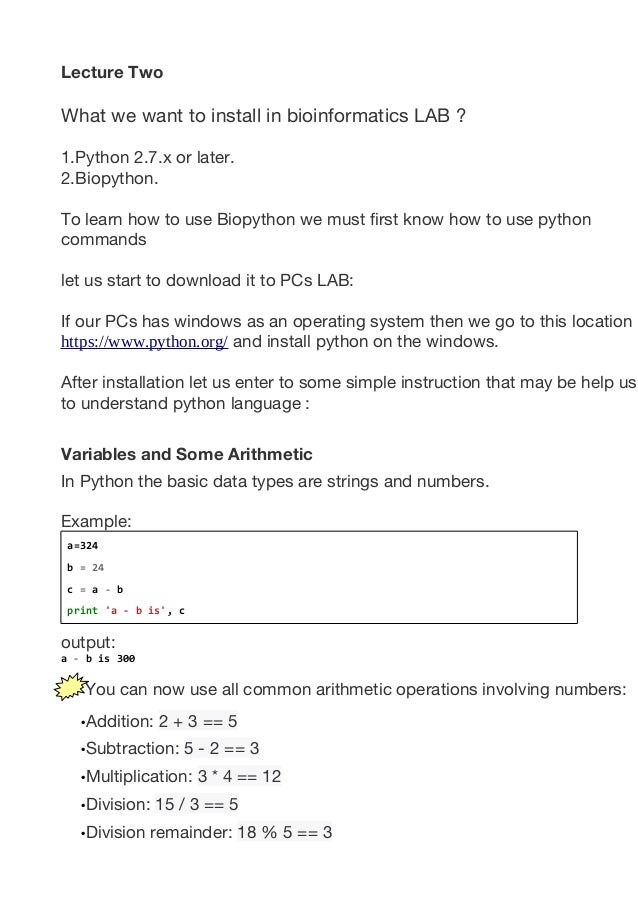 Introduction to biopython