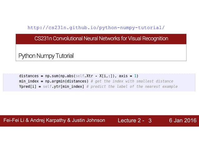 Lecture2 - Image classification and the data-driven approach k-nearest neighbor Linear ...