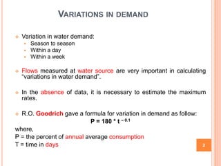 variation in demand of water | PPTX