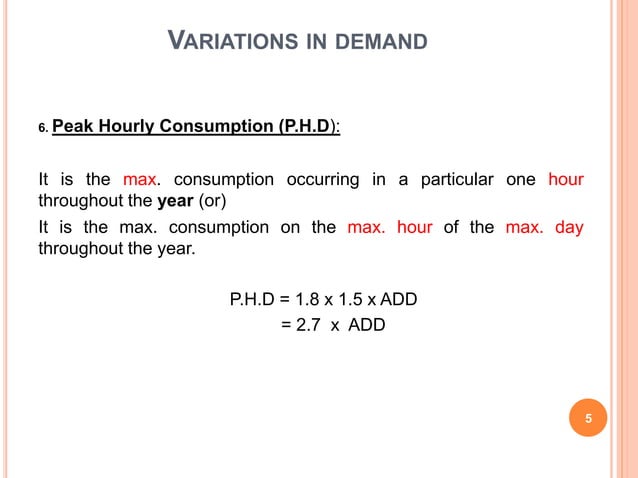 variation in demand of water | PPTX | Science