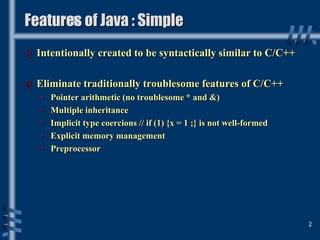 Introduction to JAVA | PPTX