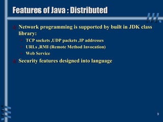 Introduction to JAVA | PPTX | Programming Languages | Computing