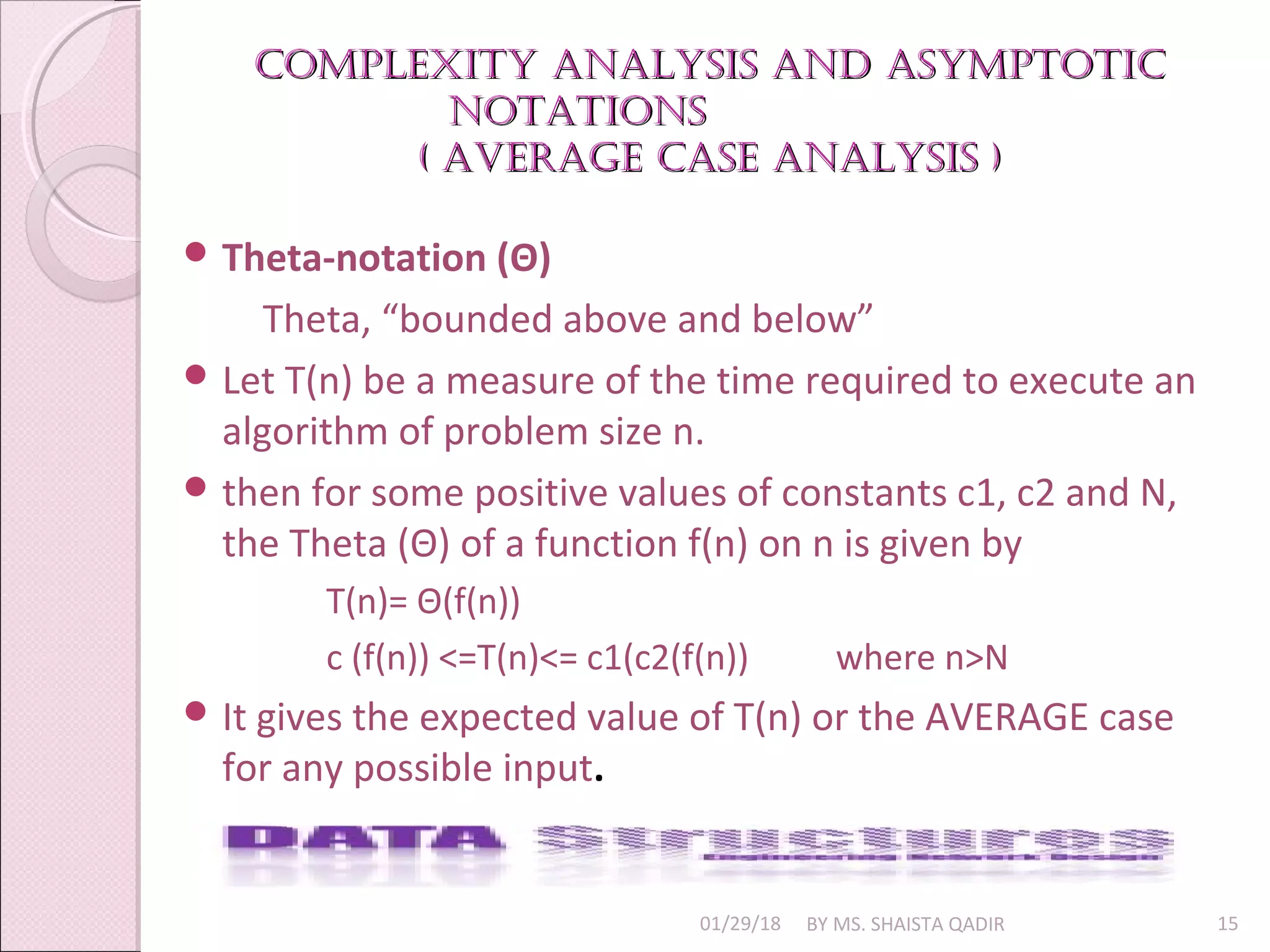 Complexity Analysis | PPT | Programming Languages | Computing