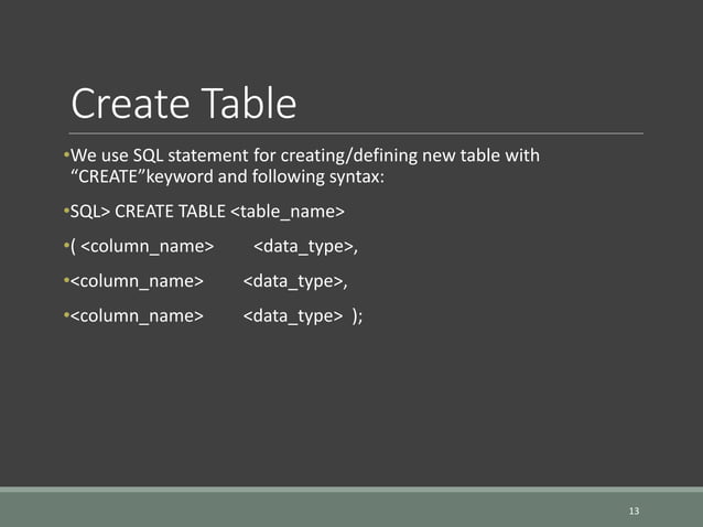 SQL Fundamentals - Lecture 2 | PPT