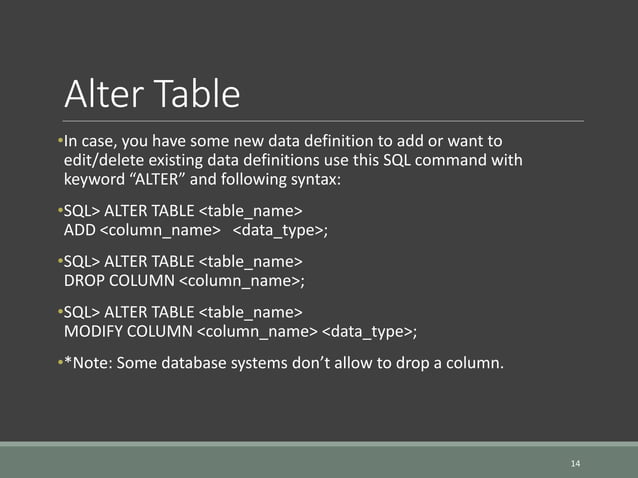 SQL Fundamentals - Lecture 2 | PPT