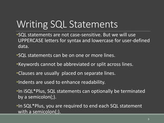 SQL Fundamentals - Lecture 2 | PPT
