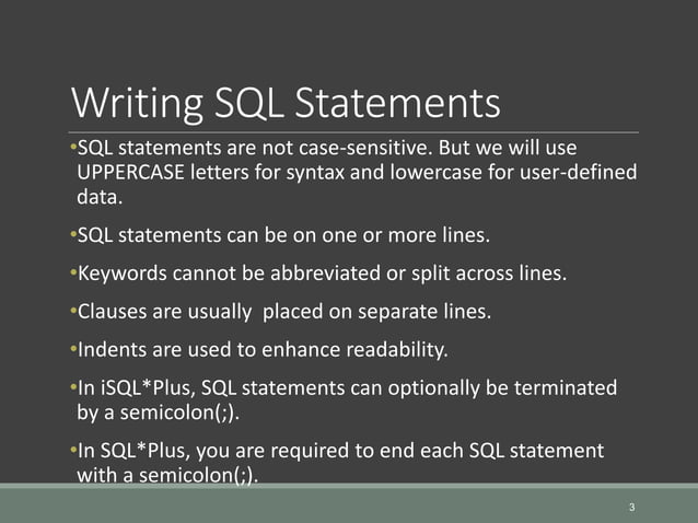 SQL Fundamentals - Lecture 2 | PPT