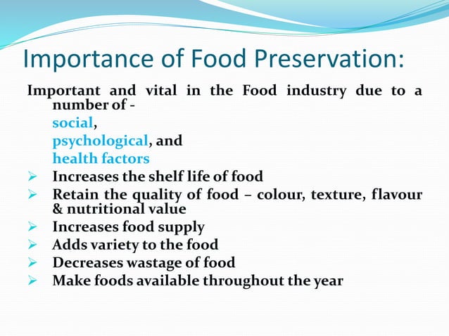 Food Processing and Preservation | PPTX