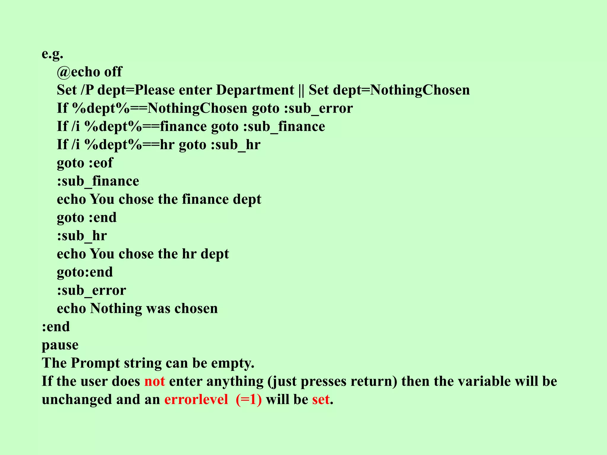 Introduction To Command Line And Batch Files Ppt