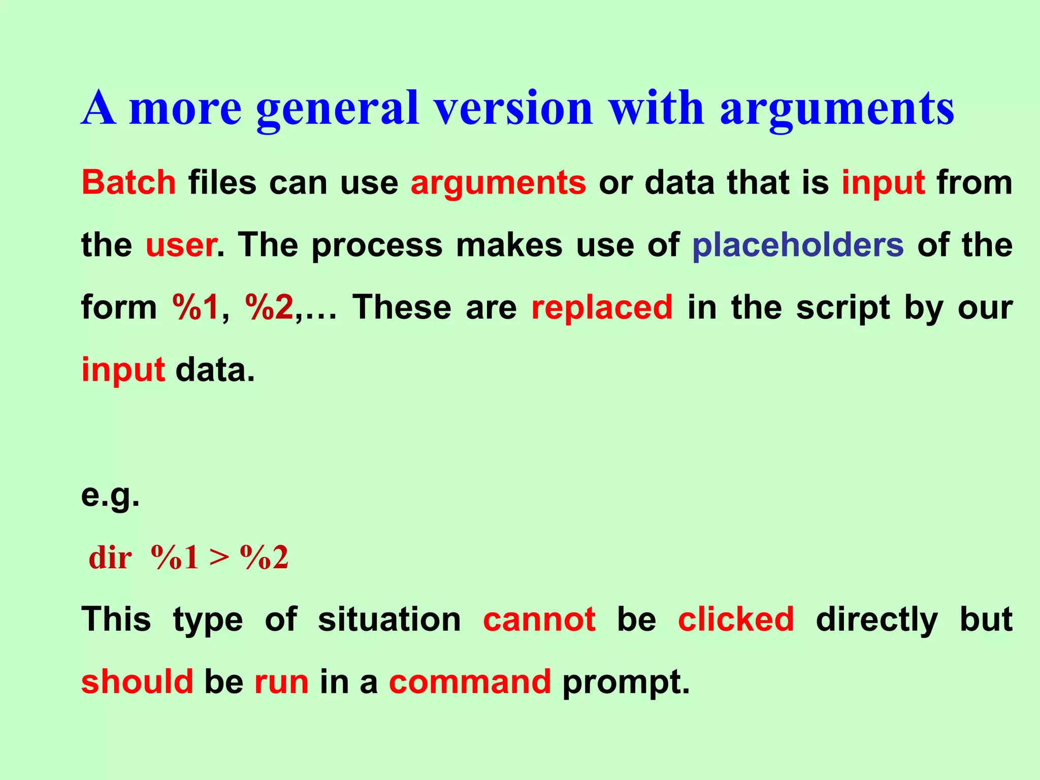 Introduction To Command Line And Batch Files Ppt