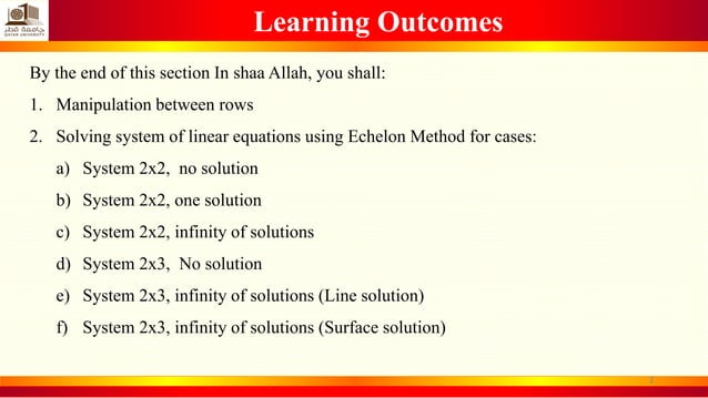 Lecture 2.1 Echelon method | PPT
