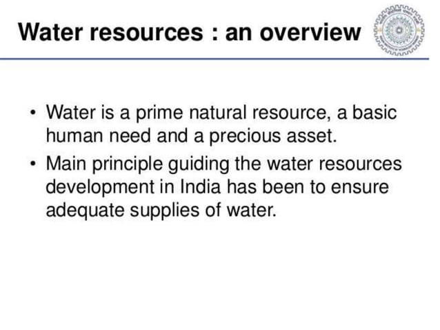 Water resources development in India | PPTX | Agriculture | Industries
