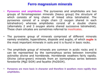 Soil Forming Rocks and Minerals Classification | PPTX
