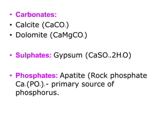 Soil Forming Rocks and Minerals Classification | PPTX