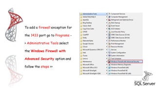 Make SQL Server DB Accessible Remotely | PPT