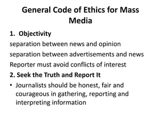 Mass Media Ethics: Needs and Scope | PPTX