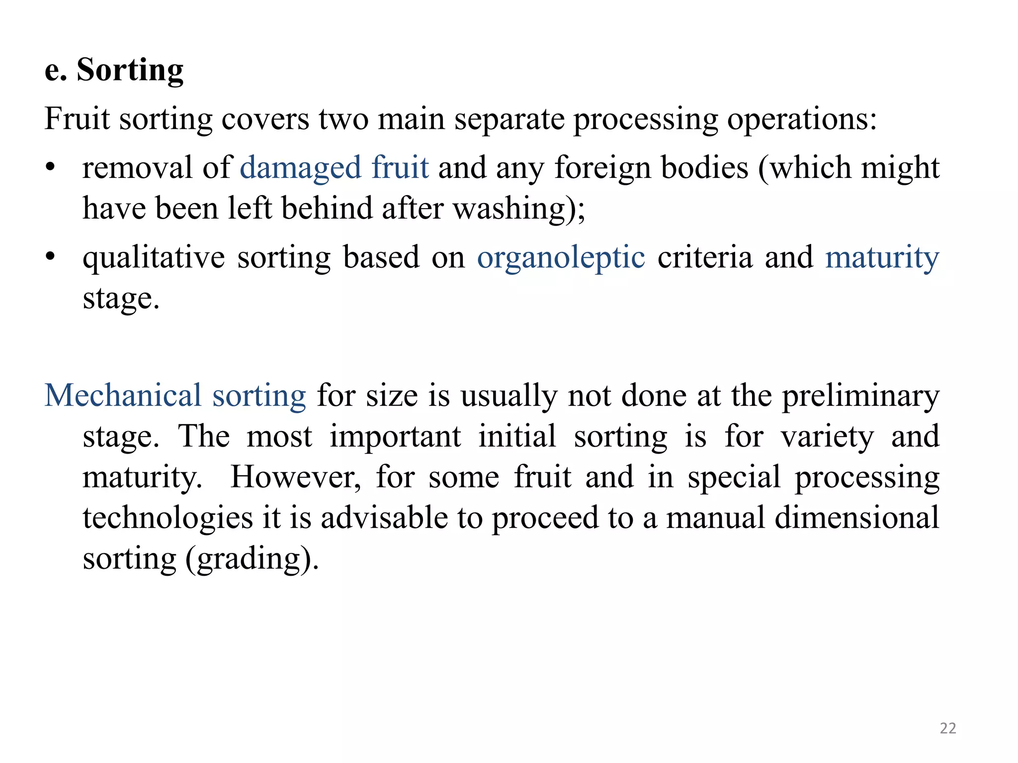 Fruits and Vegetables Processing Technology | PPTX